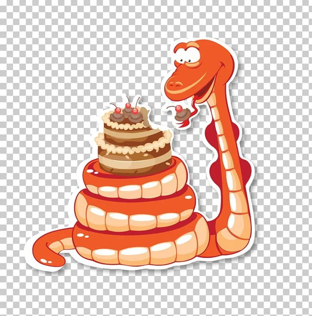 Snake eats cake | Novelo